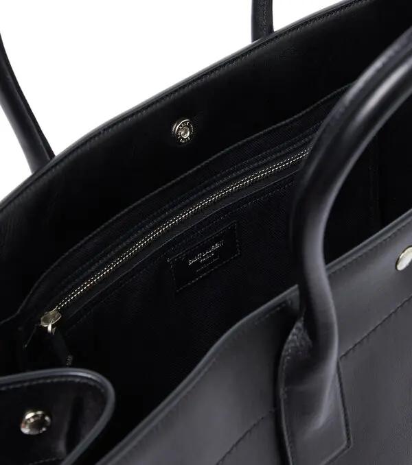 Saint Laurent Rive Gauche Leather Tote Bag - Black