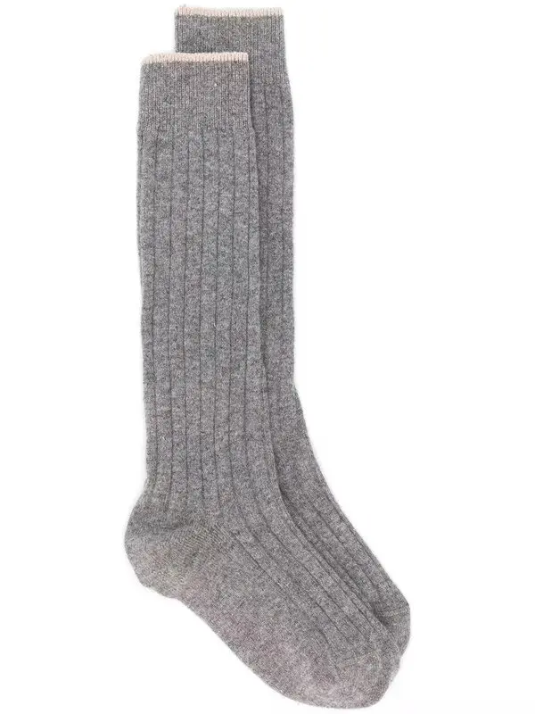Brunello Cucinelli Ribbed Socks - Grey