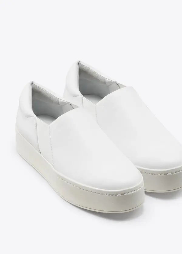 Vince Warren Leather Slip-on Sneakers With Platform Sole