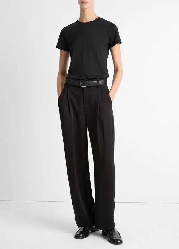 Vince Essential Pima Cotton Crew Neck T-shirt - Black