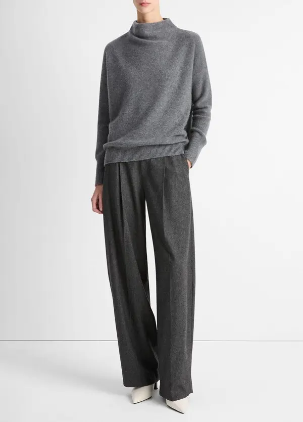 Vince Cashmere Funnel-neck Sweater - Heather Graphite