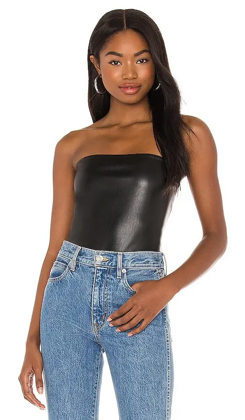 Susana Monaco Faux Leather Tube Top