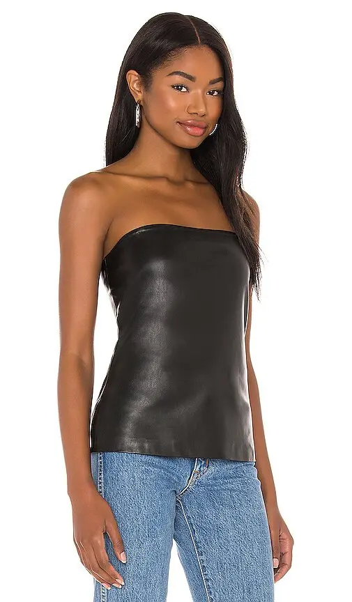Susana Monaco Faux Leather Tube Top