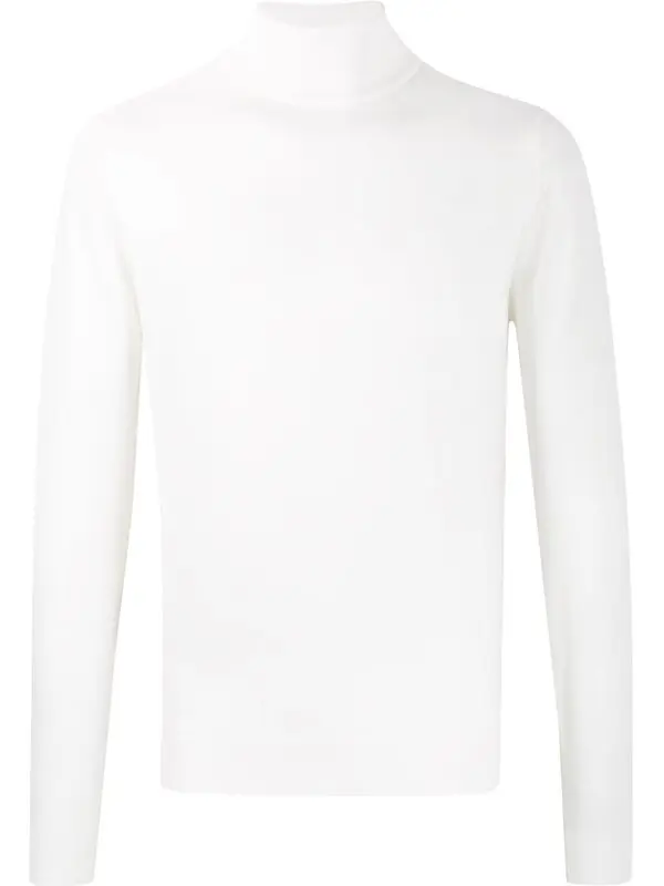 John Smedley Cherwell Turtleneck Top - White