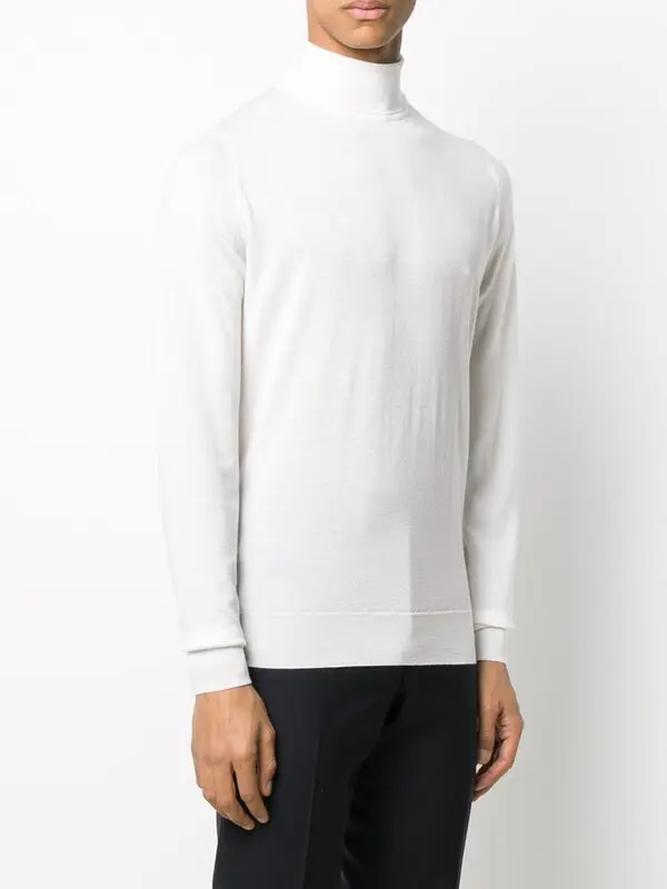John Smedley Cherwell Turtleneck Top - White