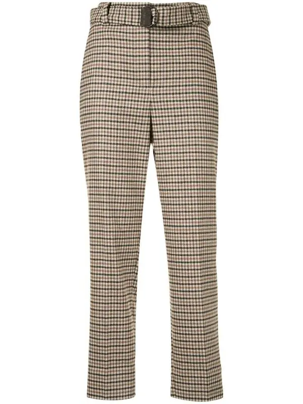 Brunello Cucinelli Checked Cropped Trousers