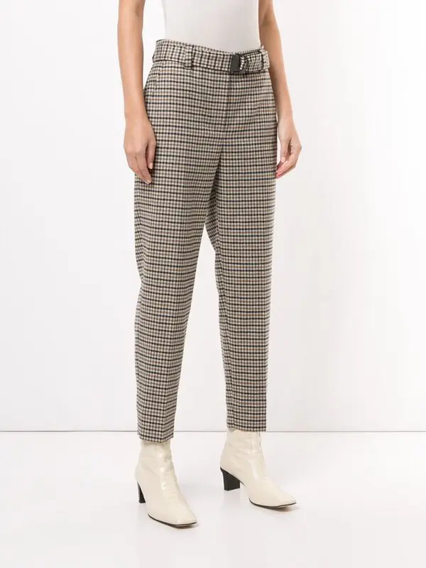 Brunello Cucinelli Checked Cropped Trousers