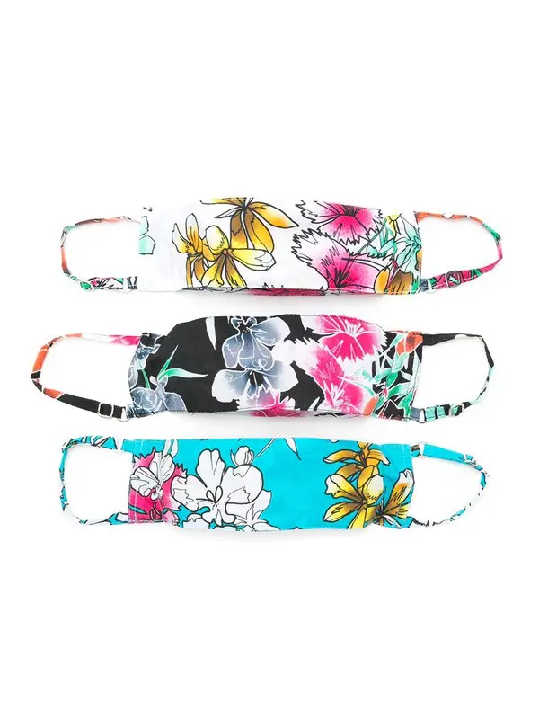 AMIR SLAMA Floral Print Face Masks - Multicolour
