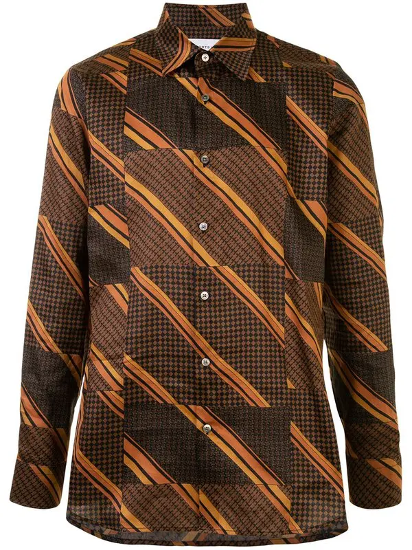 PORTS V Mixed-print Shirt - Multicolour