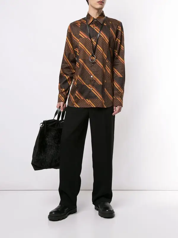 PORTS V Mixed-print Shirt