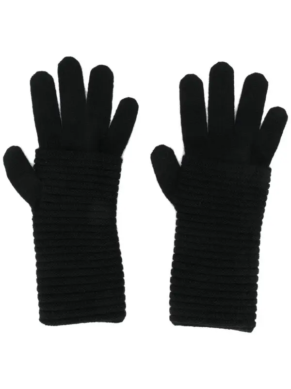 BLANCA VITA Knitted Cashmere Gloves - Black