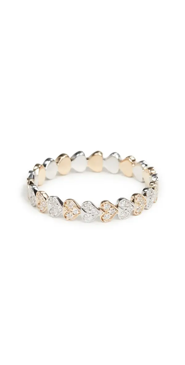 SYDNEY EVAN Tiny Heart Diamond Eternity Ring - Yellow/gold