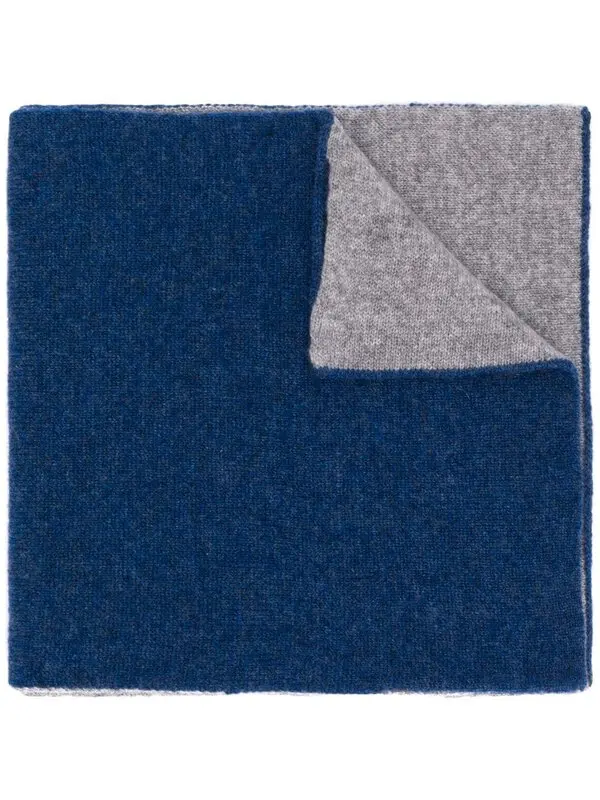 DELL'OGLIO Two-tone Cashmere Scarf - Blue