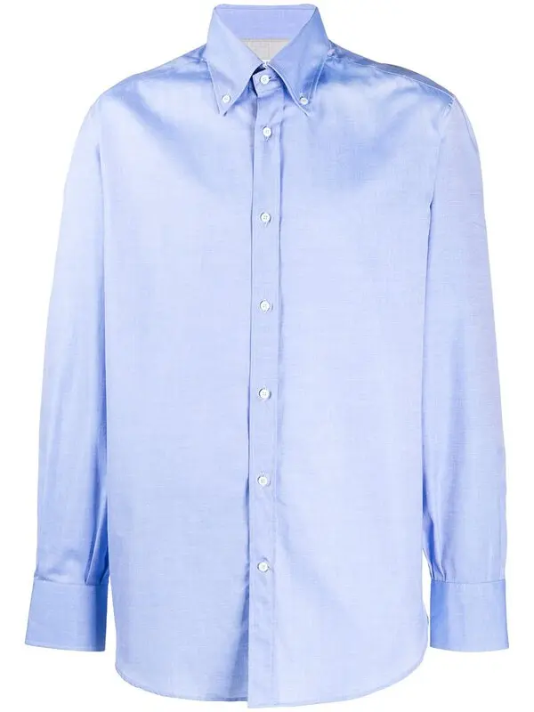 Brunello Cucinelli Plain Button Shirt - Blue