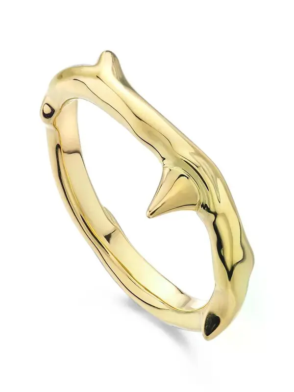 SHAUN LEANE Rose Thorn Ring In Gold-plated Sterling Silver - Metallic