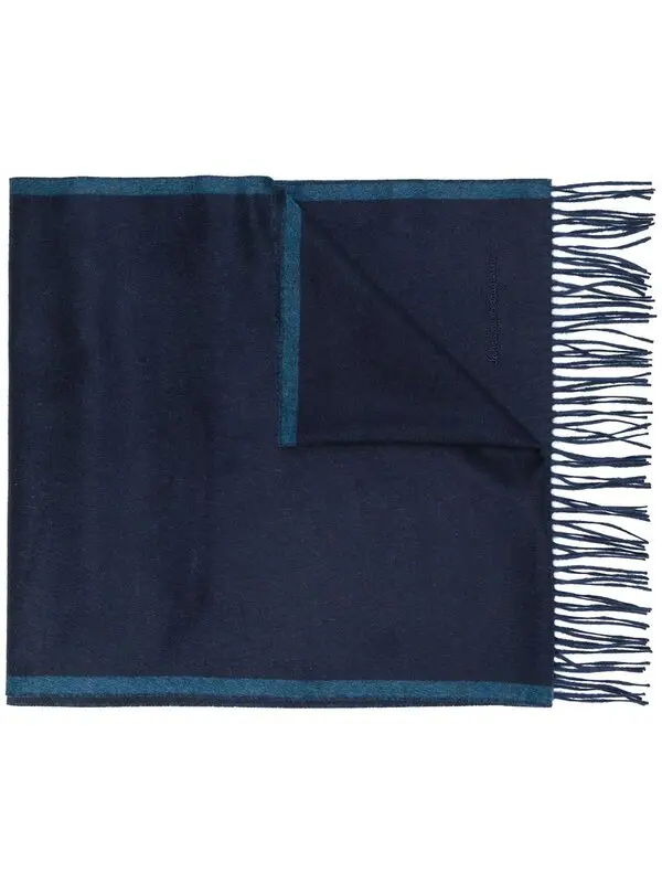 FERRAGAMO Fringed Scarf - Blue