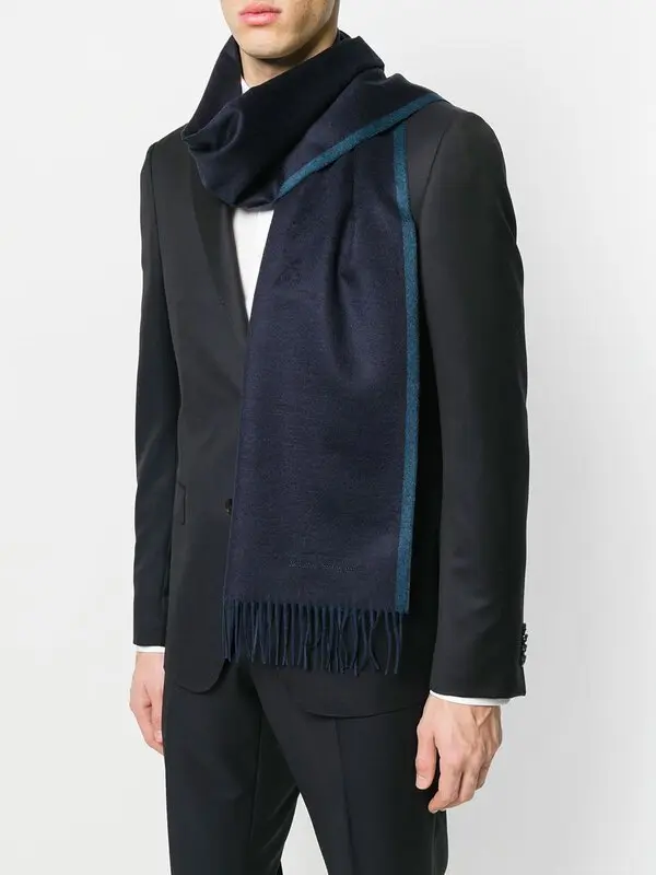 FERRAGAMO Fringed Scarf - Blue