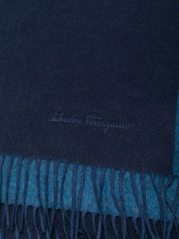 FERRAGAMO Fringed Scarf - Blue