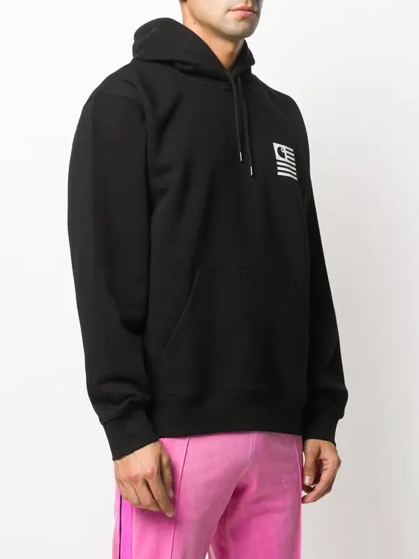 Carhartt Work In Progress Waving State Flag Logo-Print Hoodie In