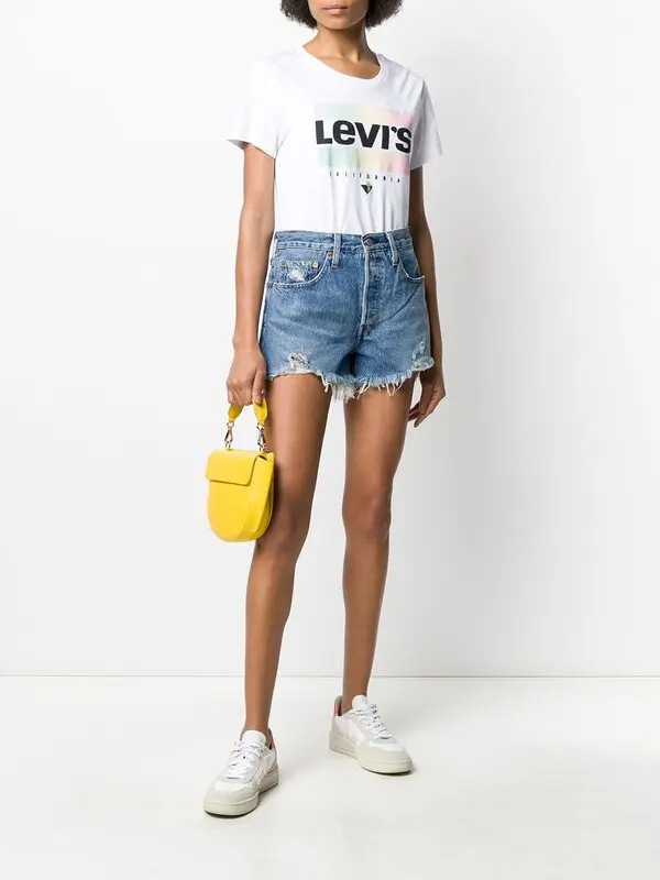 LEVI'S Distressed Denim Shorts - Blue