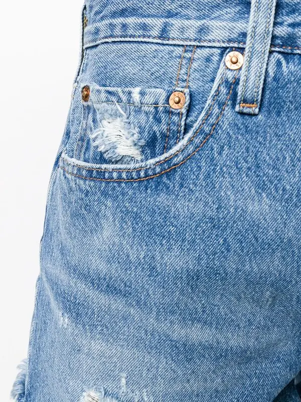 LEVI'S Distressed Denim Shorts - Blue