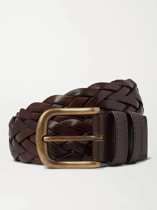 Anderson & Sheppard 3.5cm Woven Leather Belt