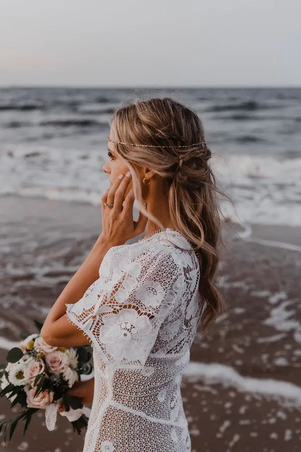 Miguelina Elora Hibiscus Lace One-shoulder Dress