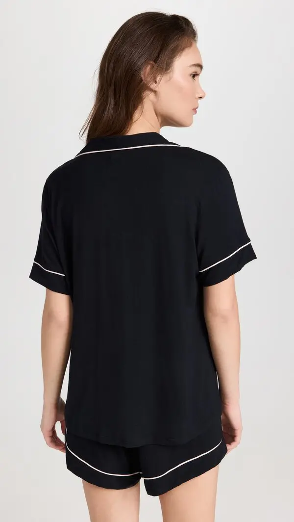 Eberjey Gisele The Relaxed Shorts Pajamas Set - Black/sorbet