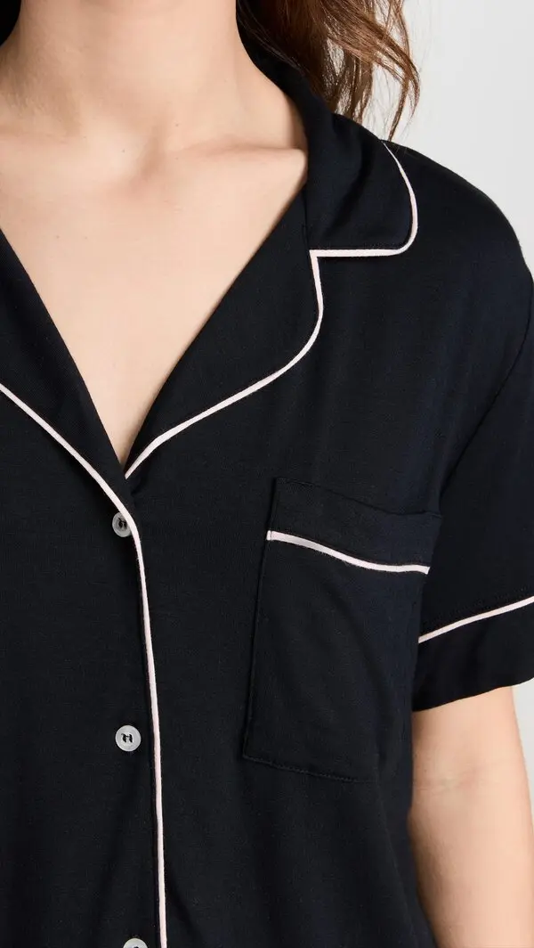 Eberjey Gisele The Relaxed Shorts Pajamas Set - Black/sorbet