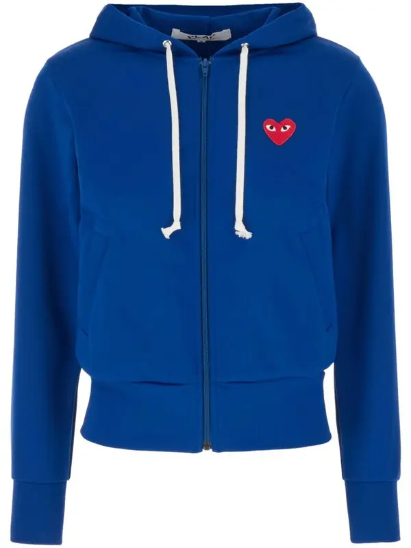 Play Comme Des Garcon Zip-up Hoodie - Blue