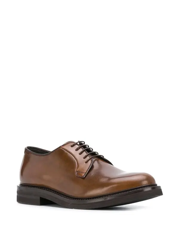 Brunello Cucinelli Cordovan Leather Derby Shoes - Brown