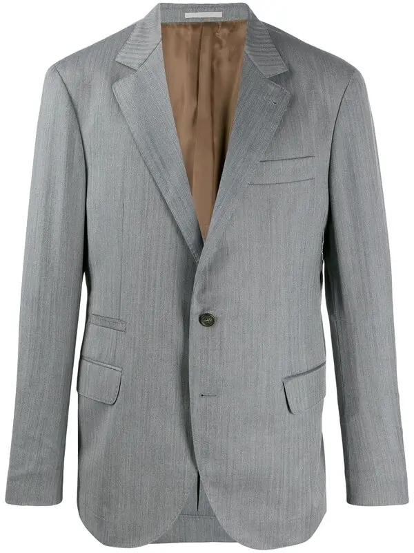 Brunello Cucinelli Herringbone Blazer - Grey