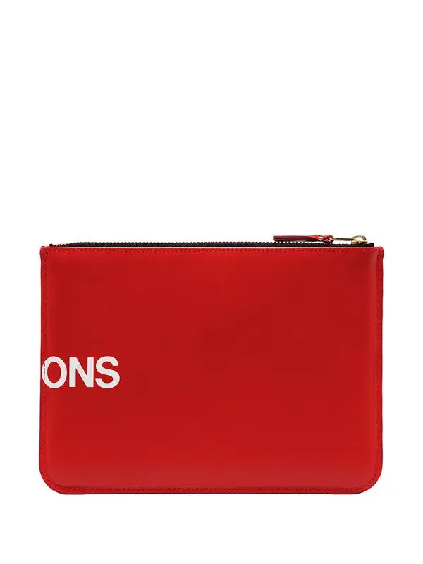 Comme Des Garçons Logo-print Leather Pouch - Red