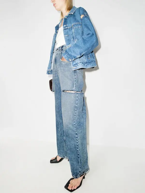 MAISON MARGIELA Cut-out Wide-leg Jeans - Blue