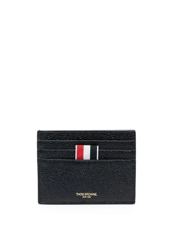 Thom Browne Leather Card Holder - Black