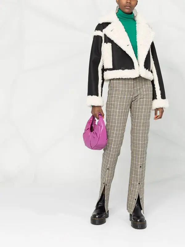 STAND STUDIO Shearling Trim Crop Jacket