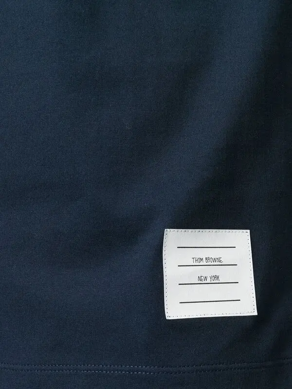Thom Browne Signature-stripe Crew-neck T-shirt - Blue