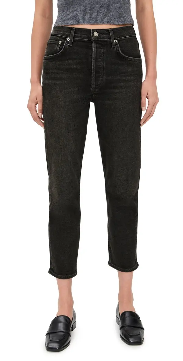 AGOLDE Riley High Rise Straight Crop Jeans