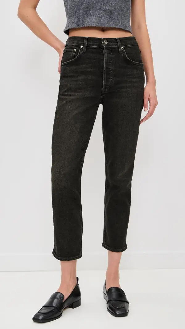 AGOLDE Riley High Rise Straight Crop Jeans