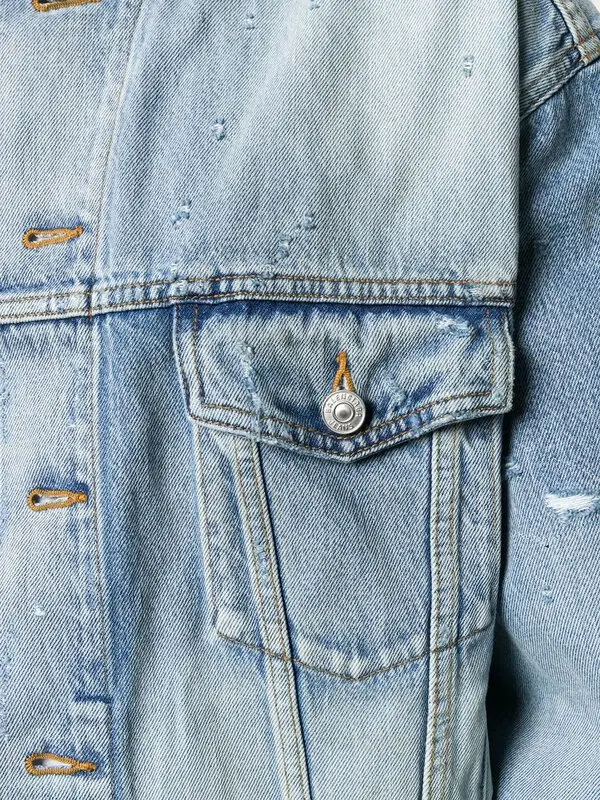 Balenciaga Regular-fit Ripped Denim Jacket