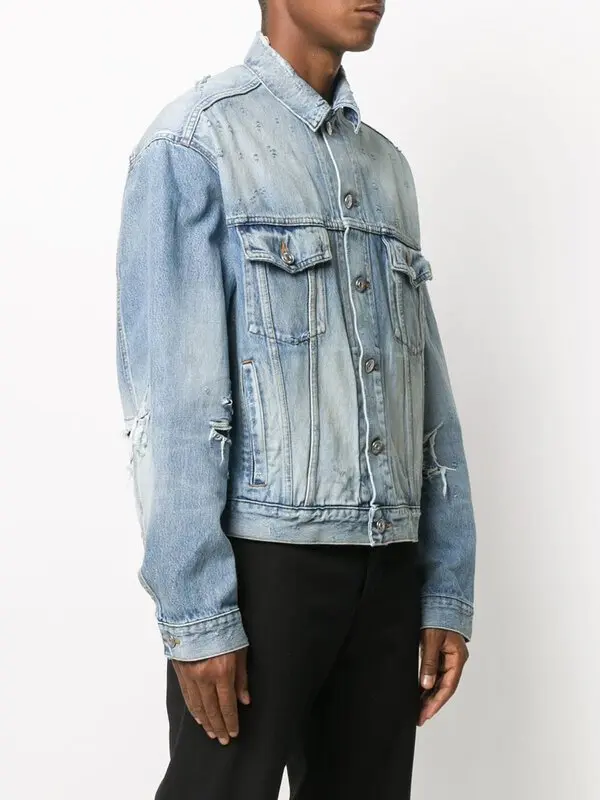 Balenciaga Regular-fit Ripped Denim Jacket