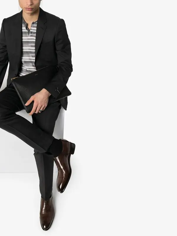 Santoni Classic Lace-up Oxford Shoes - Brown