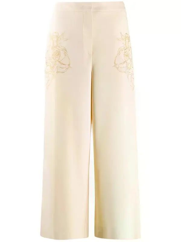 Moschino Embroidered Cropped Trousers