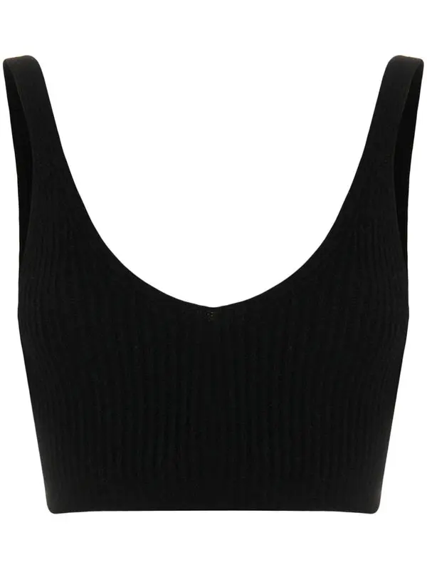 Cashmere In Love Ribbed-knit Cropped Top