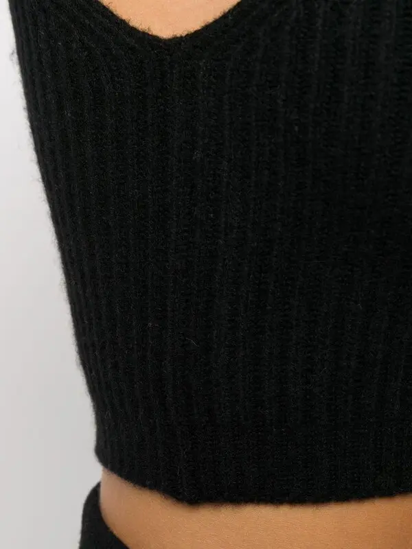 Cashmere In Love Ribbed-knit Cropped Top