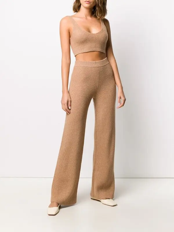 Cashmere In Love Reese Ribbed-knit Cropped Vest - Neutrals