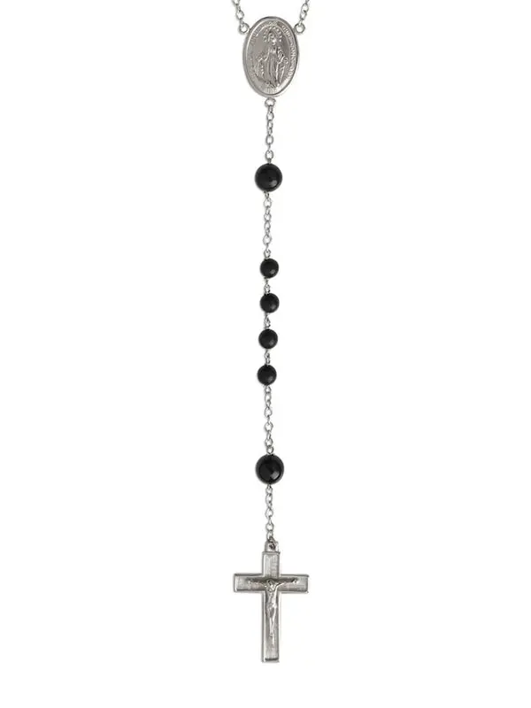 Dolce & Gabbana 18k White Gold Sicily Rosary Jade Necklace