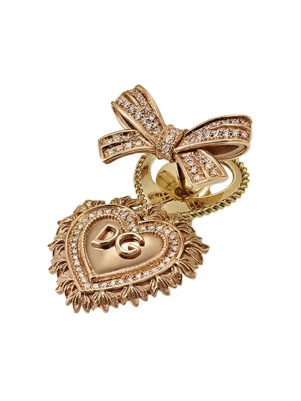 Dolce & Gabbana 18k Yellow Devotion Diamond Earrings