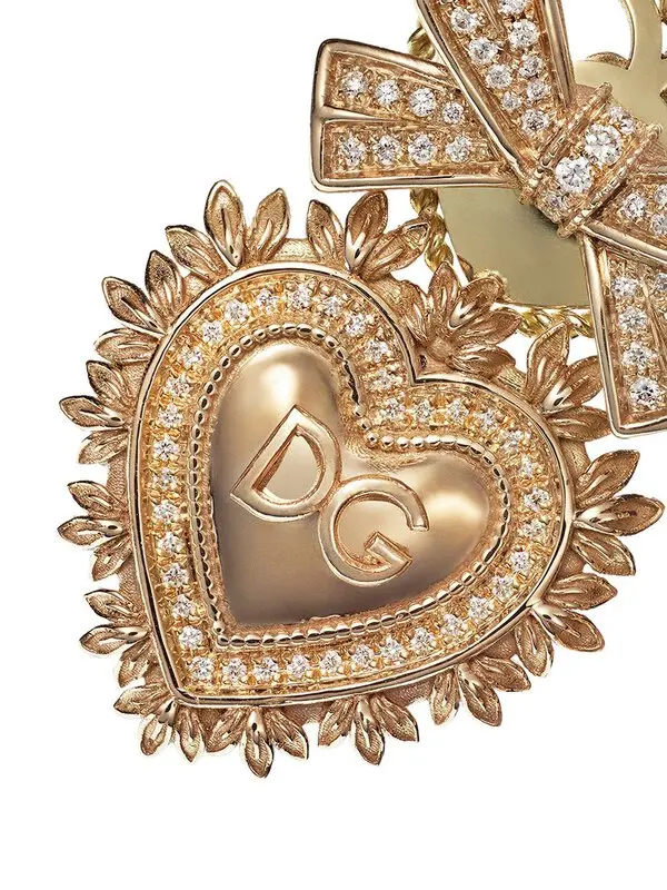 Dolce & Gabbana 18k Yellow Devotion Diamond Earrings