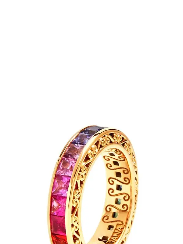 Dolce & Gabbana 18k Yellow Rainbow Sapphire Ring